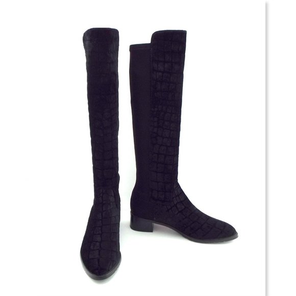 Stuart Weitzman | Shoes | New Stuart Weitzman Croc Velvet Knee High Boot 85 | Poshmark